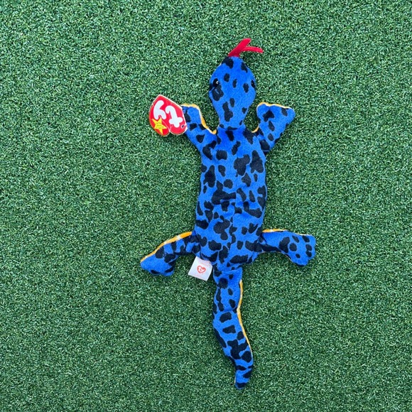Ty | Toys | Ty Beanie Baby Lizzy Lizard Plush Toy Blue Black Spots 995 ...
